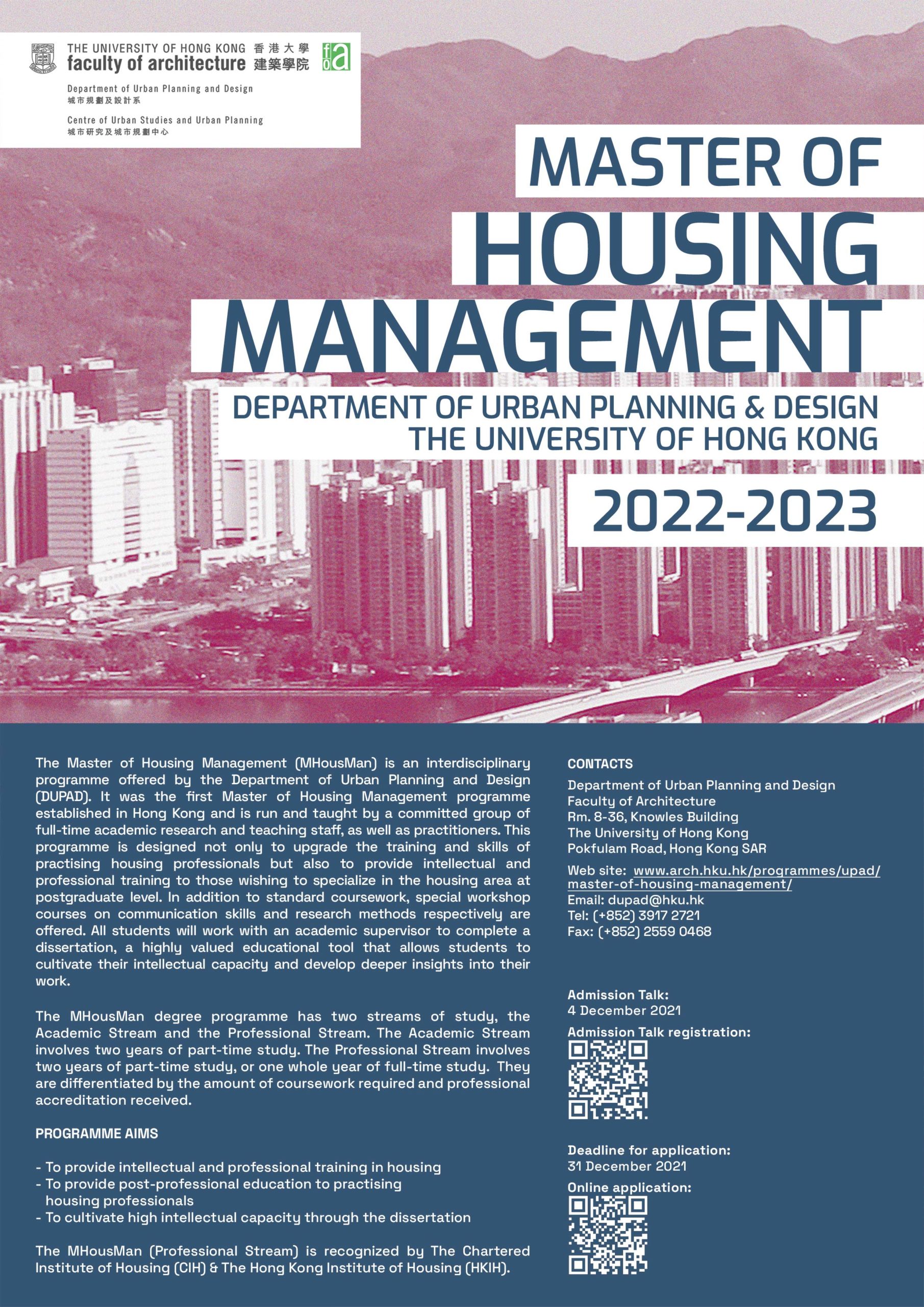Master of Housing Management | HKU Faculty of Architecture