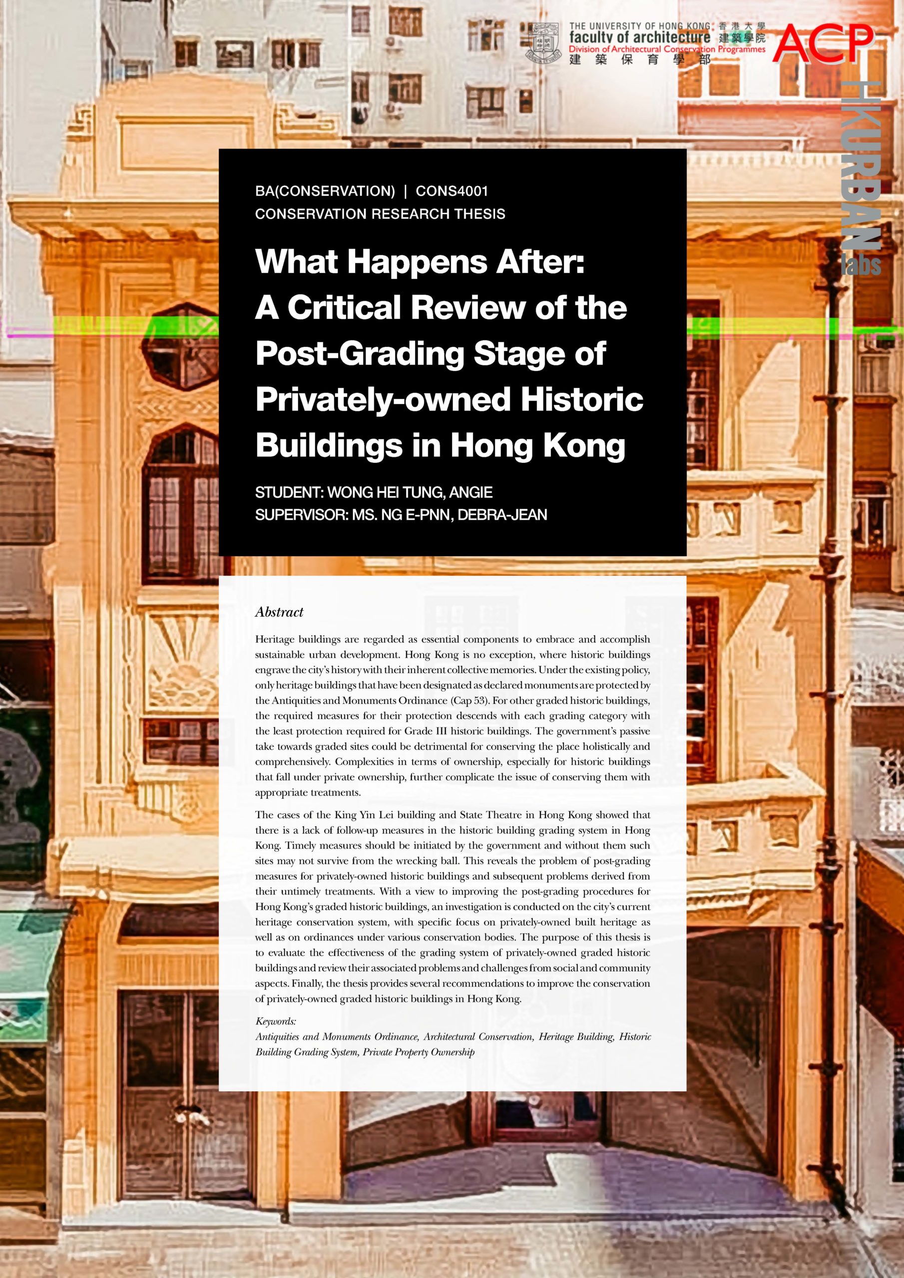 ACP Undergraduate Research Exhibition 2020 | HKU Faculty of Architecture