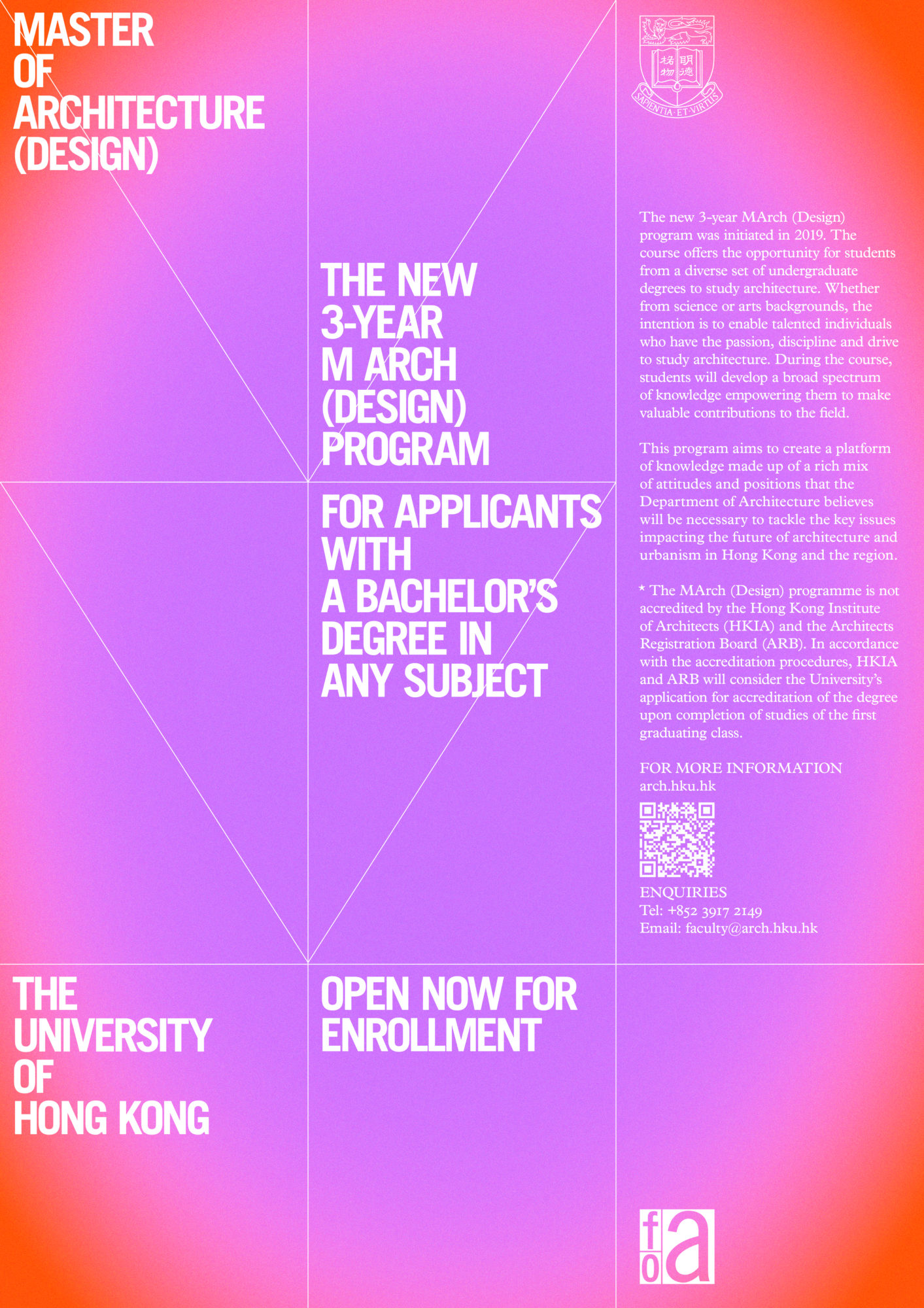 Master of Architecture (Design) Applications Open | HKU Faculty of ...